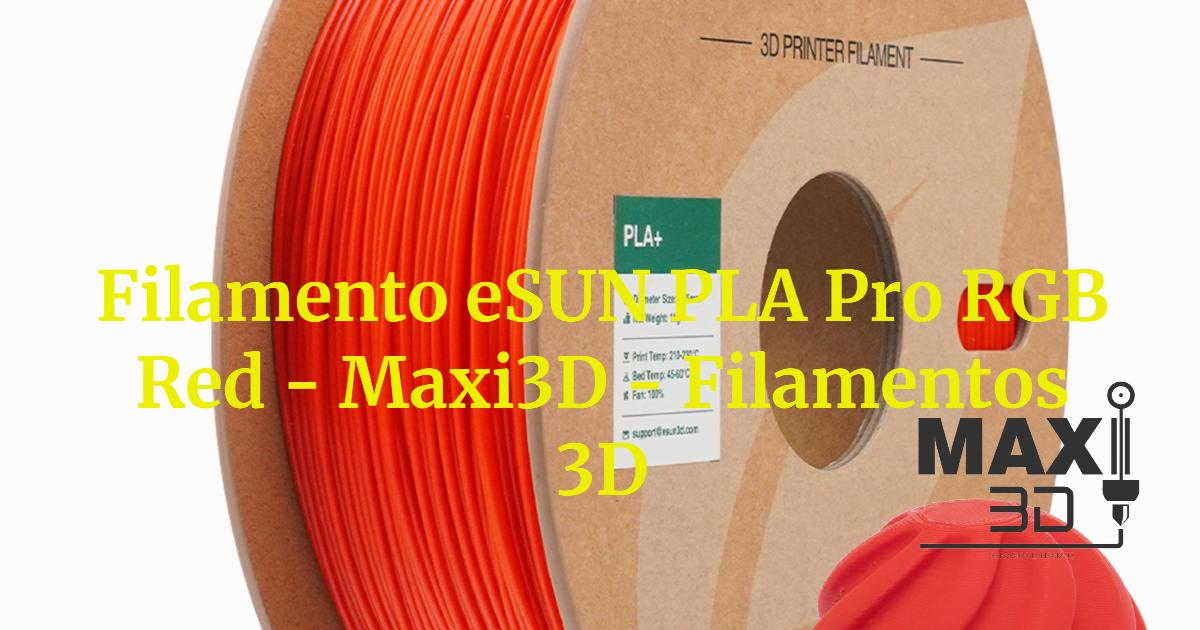 Filamento eSUN PLA Pro Rojo RGB - Maxi3D - Filamentos 3D