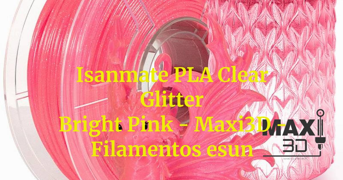 Isanmate PLA Clear Glitter Bright Pink - Maxi3D - Filamentos 3D