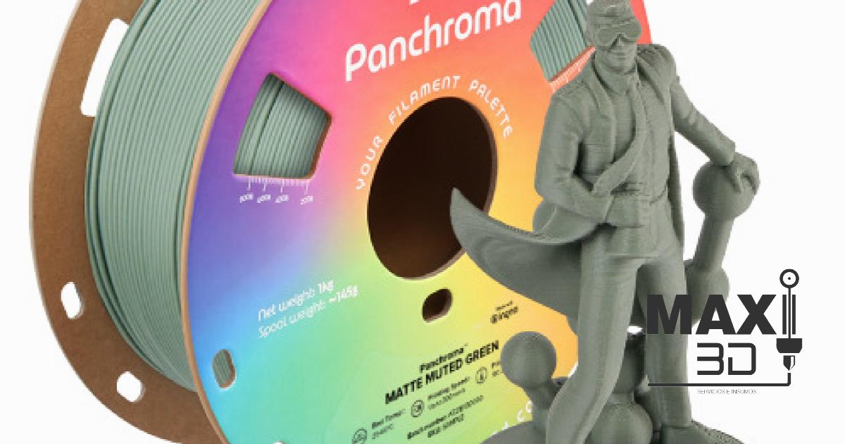 Panchroma PLA Matte Muted Green - Maxi3D - Filamentos 3D