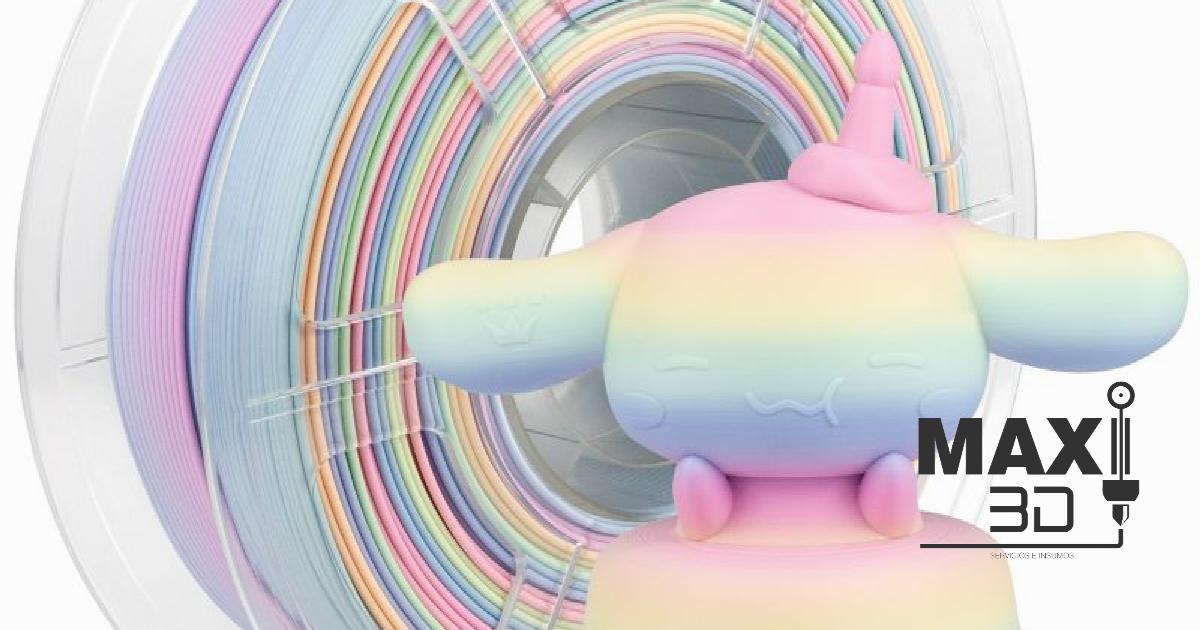 PLA High Speed Matte Rainbow 01 - Frosting Cake - Maxi3D - Filamentos 3D