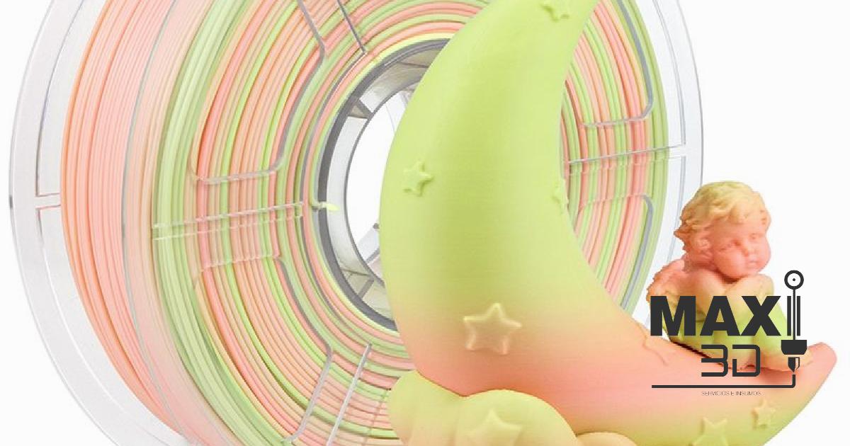 PLA Plus Gradient Pink Candy Green - Maxi3D - Filamentos 3D